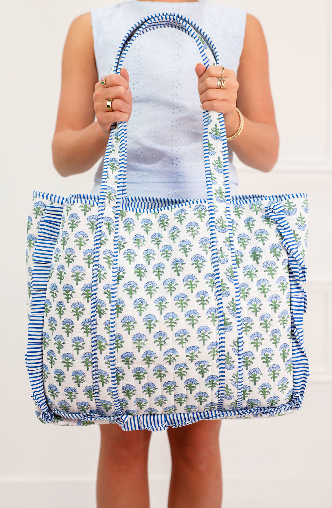 Carolina Ruffled Quilted Tote Bag – Clothe Boutique
